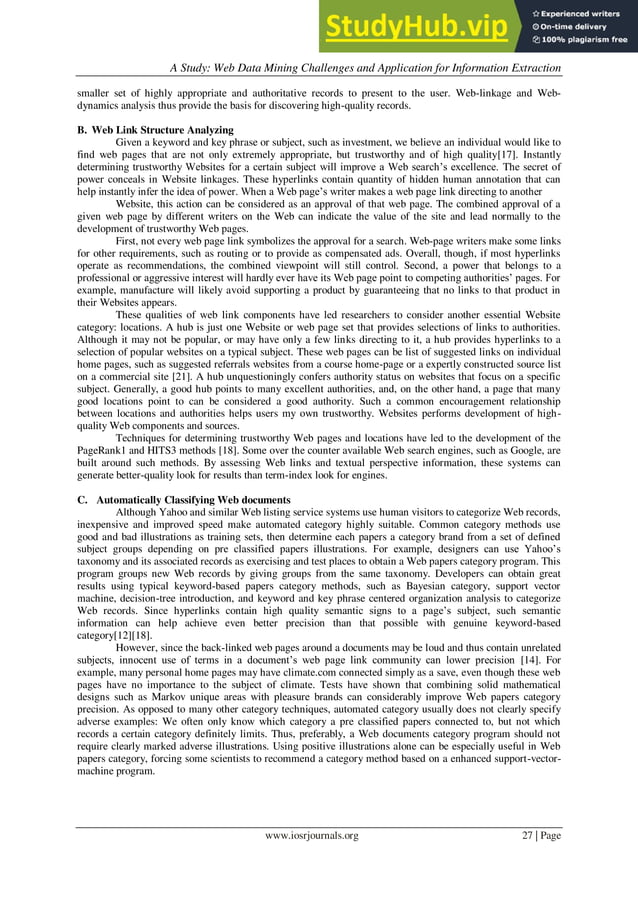 A Study Web Data Mining Challenges And Application For Information Extraction | PDF | Databases ...