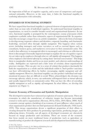 A stupidity based theory of organizations | PDF | Business ...