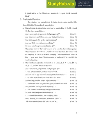 A Stylistic Study Of Language Deviation In Thomas Hardy Poem | PDF