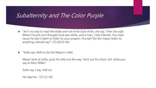 A subaltern study of the color purple | PPT