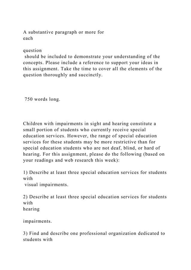 A substantive paragraph or more for eachquestion should be i.docx