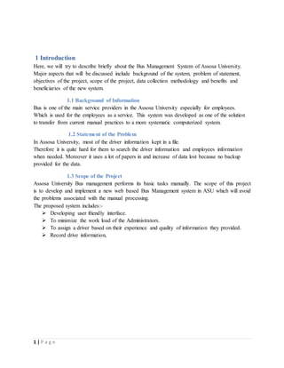 Asu bus management project (autosaved) | DOCX