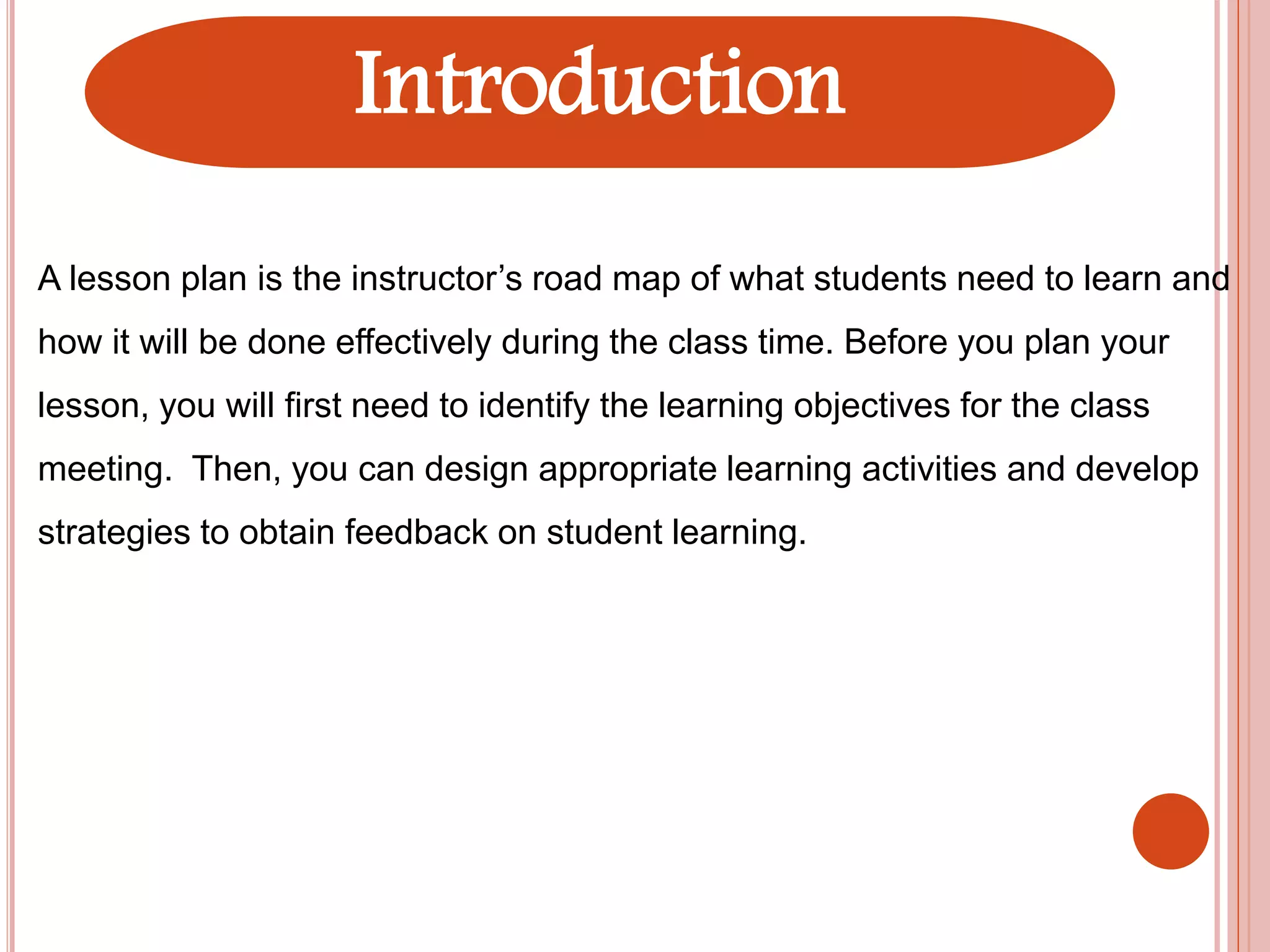 A successful lesson plan | PPTX