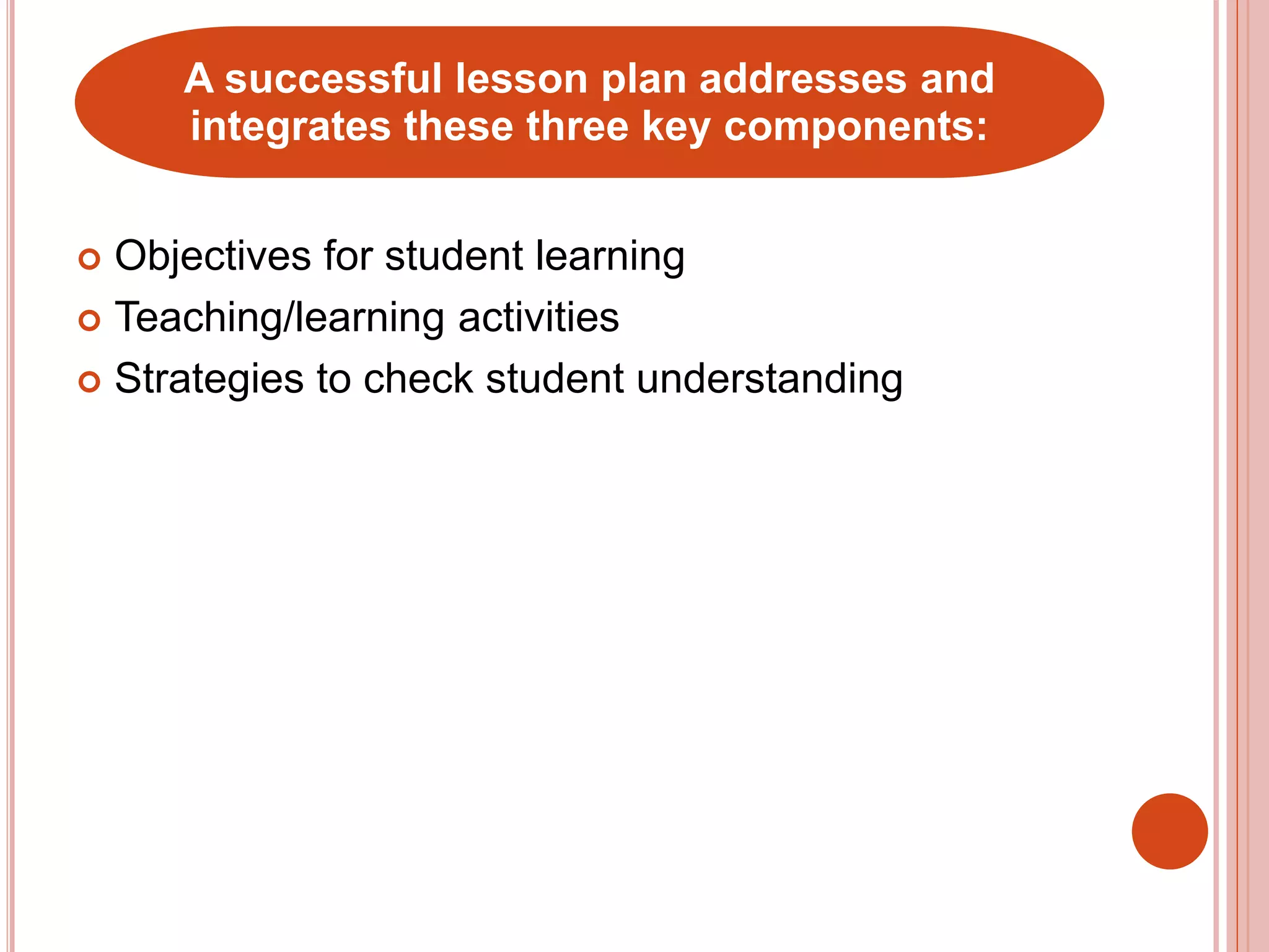 A successful lesson plan | PPTX