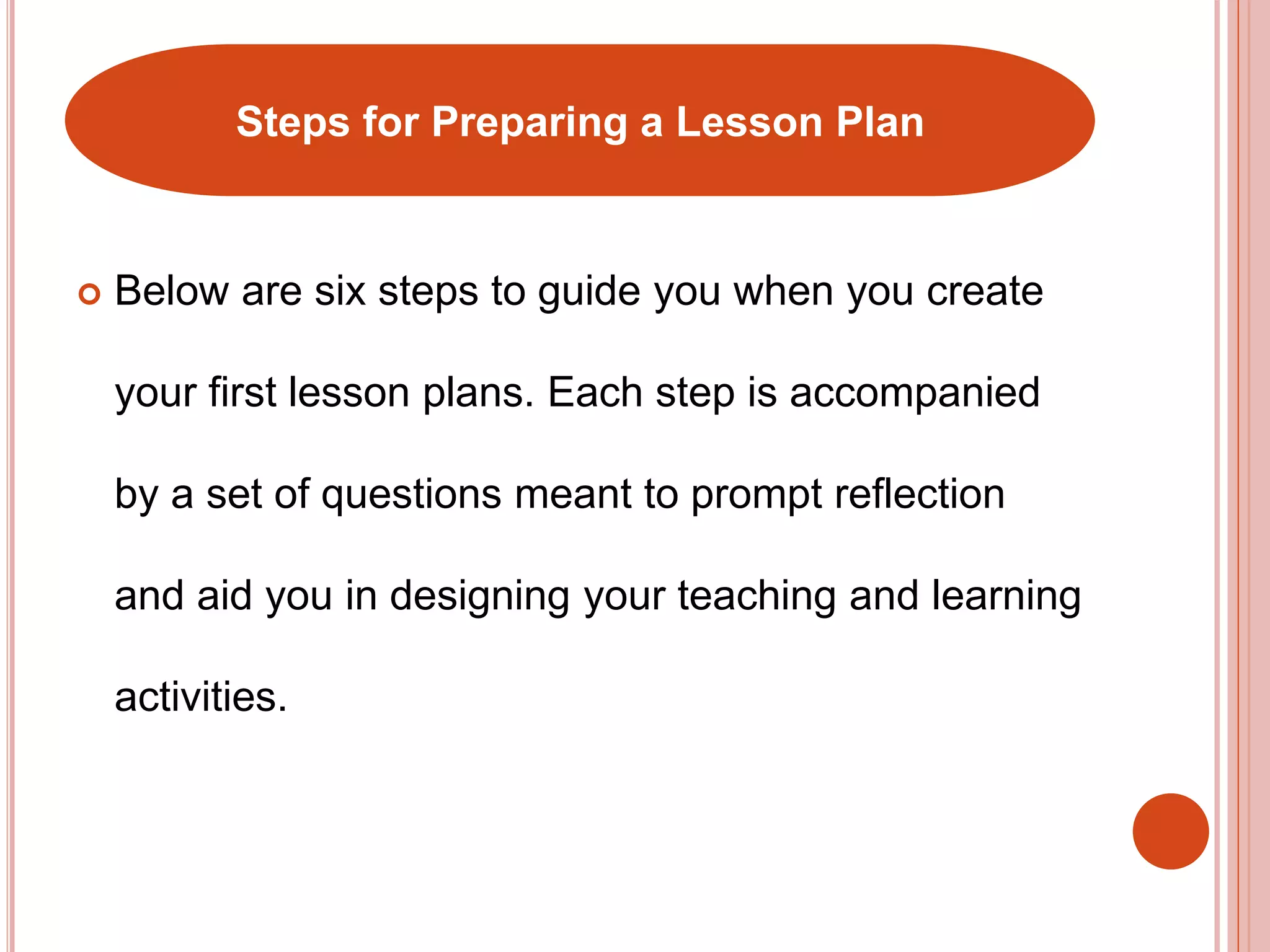 A successful lesson plan | PPTX