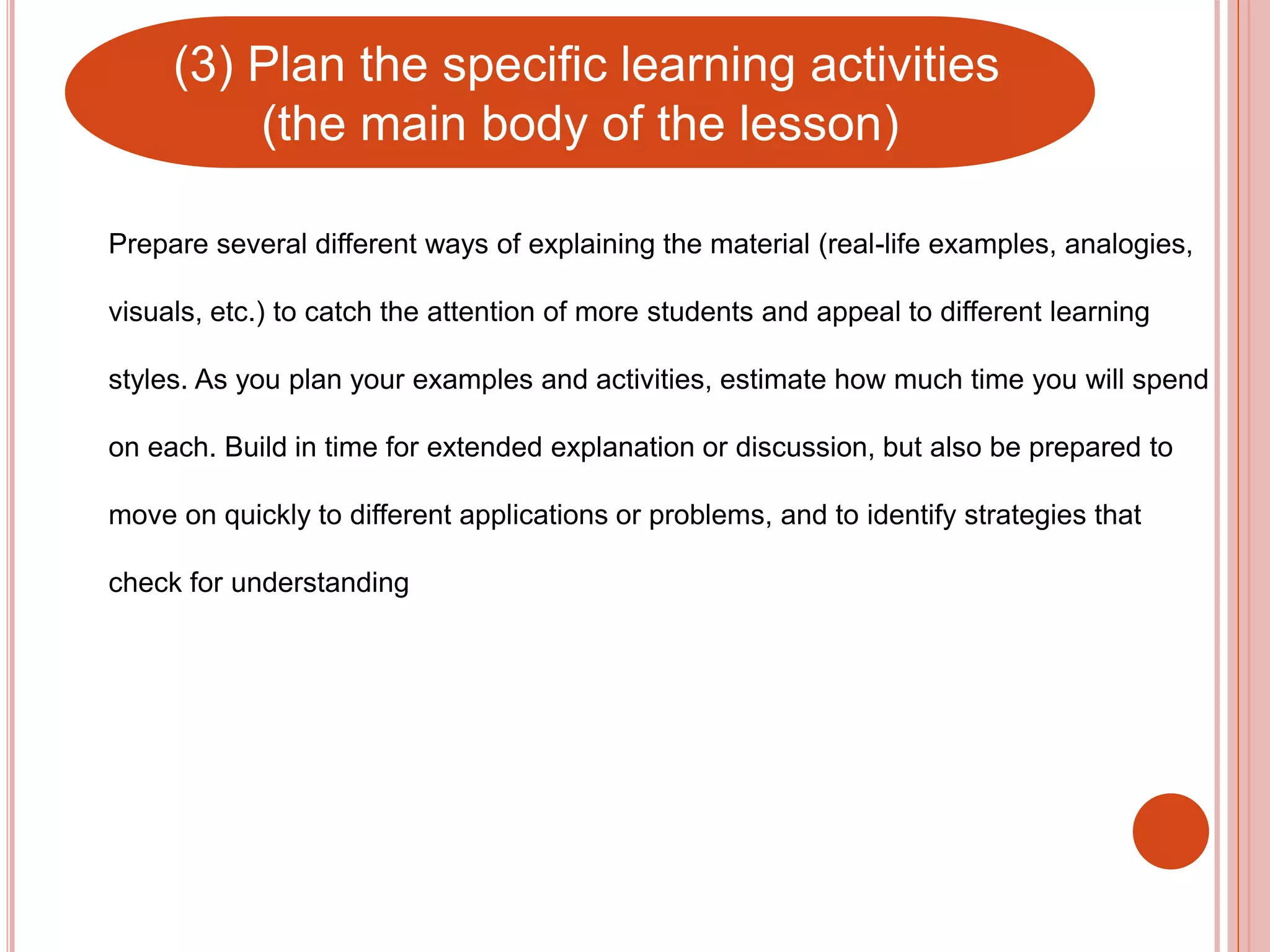 A successful lesson plan | PPTX