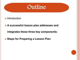 A successful lesson plan | PPTX