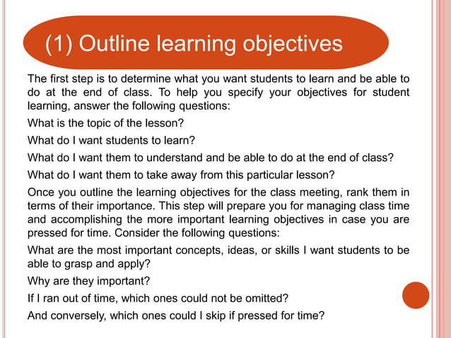 A successful lesson plan | PPTX