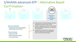 Asug82928 whats new in sap s4 hana for advanced atp | PDF