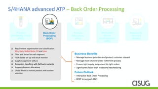 Asug82928 whats new in sap s4 hana for advanced atp | PDF