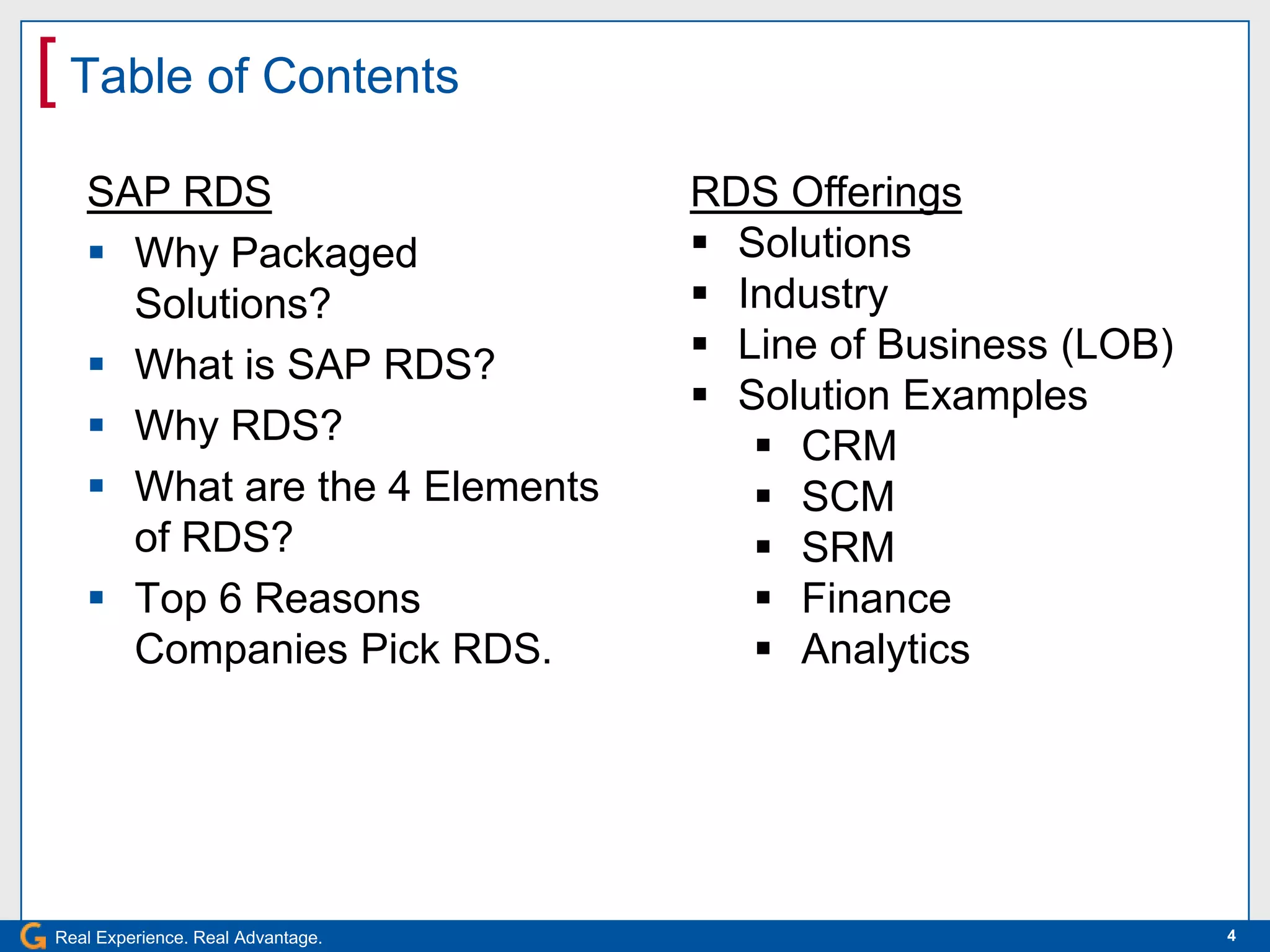 RDS - Understanding the SAP Basics of Rapid Deployment Solutions | PPTX