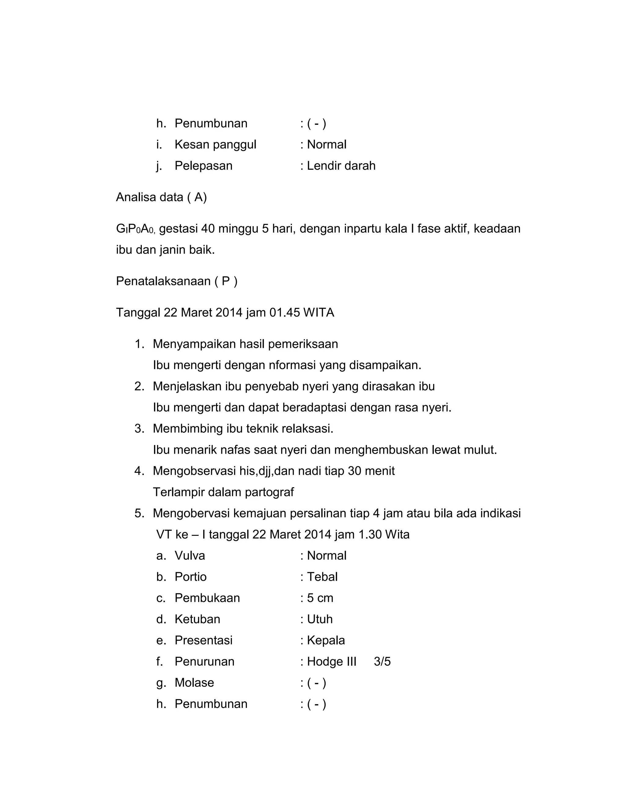 Asuhan kebidanan intranatal | DOCX