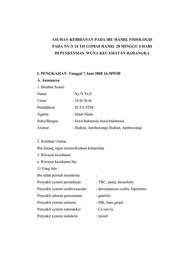 Asuhan kebidanan pada ibu hamil fisiologis | PDF