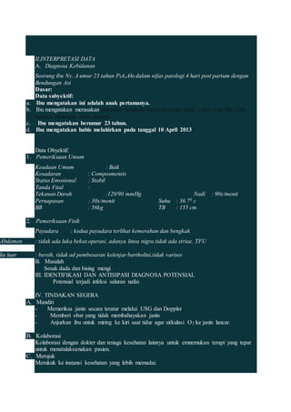 Asuhan kebidanan pada ibu nifas patologi | PDF