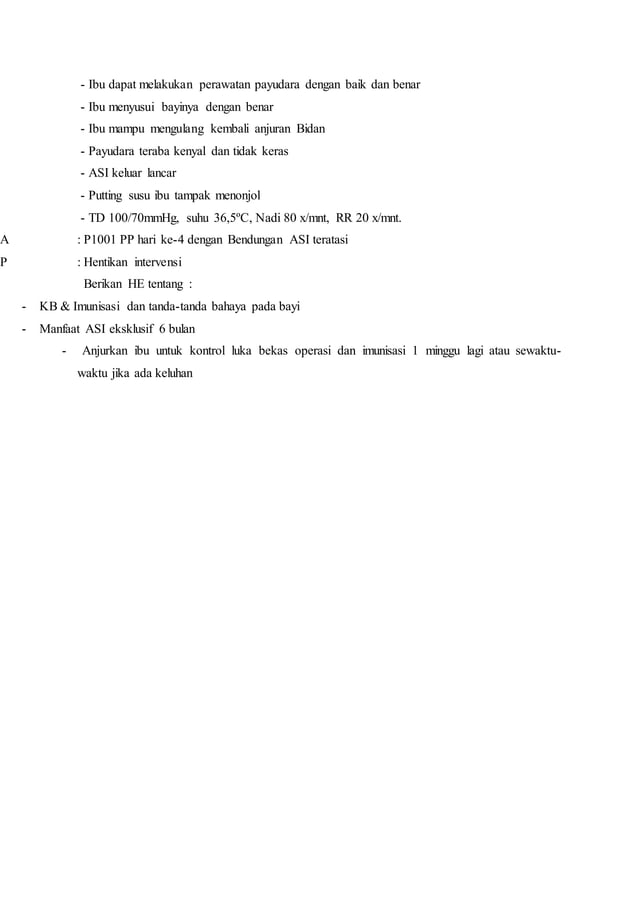 Asuhan kebidan nifas dengan bendungan asi | DOCX