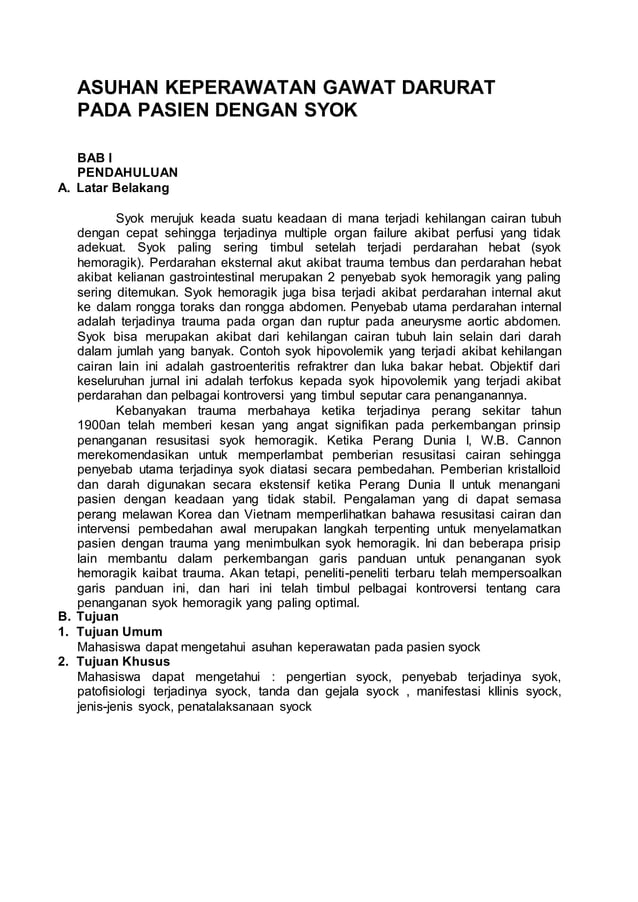 Asuhan keperawatan gawat darurat | DOCX