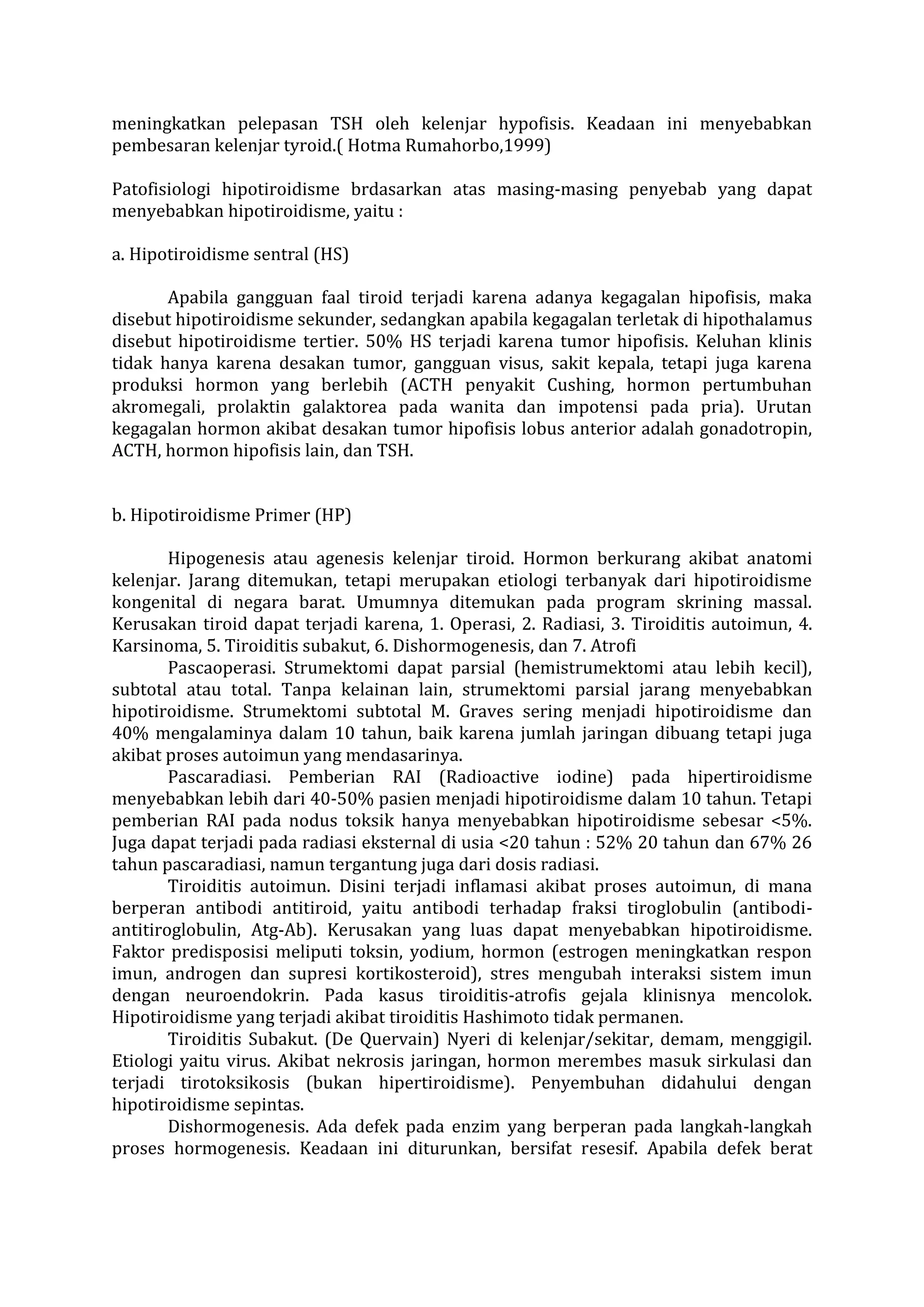 Asuhan keperawatan hipotiroid | DOCX