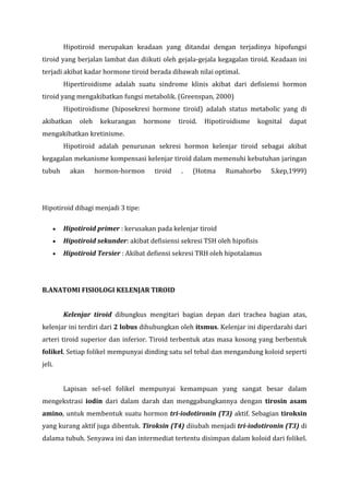Asuhan keperawatan hipotiroid | DOCX
