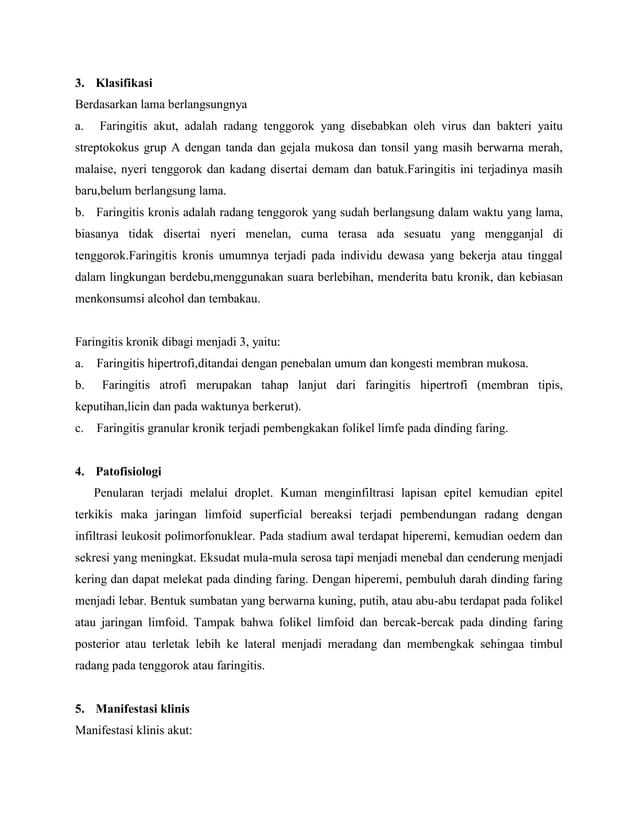 Asuhan keperawatan klien dengan faringitis shinttttta | DOCX