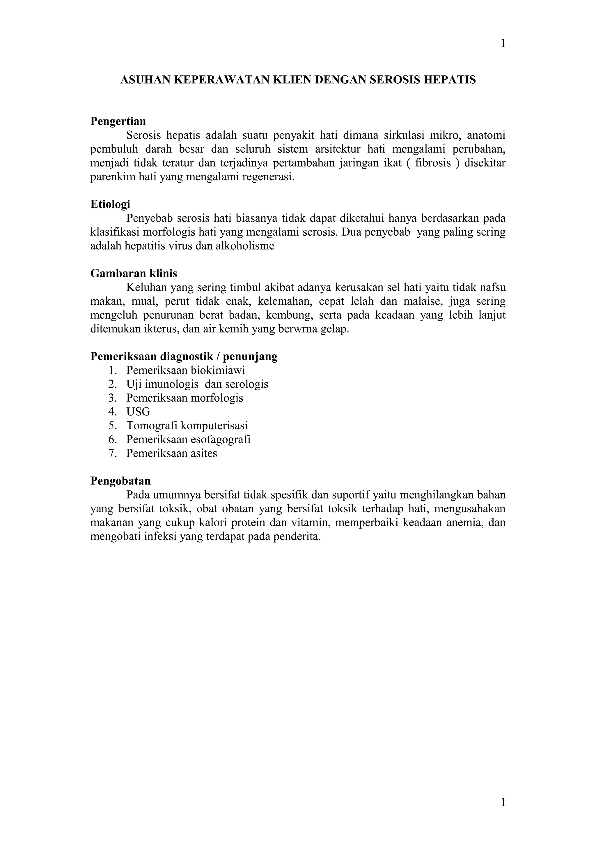 Asuhan keperawatan klien dengan serosis hepatis | PDF