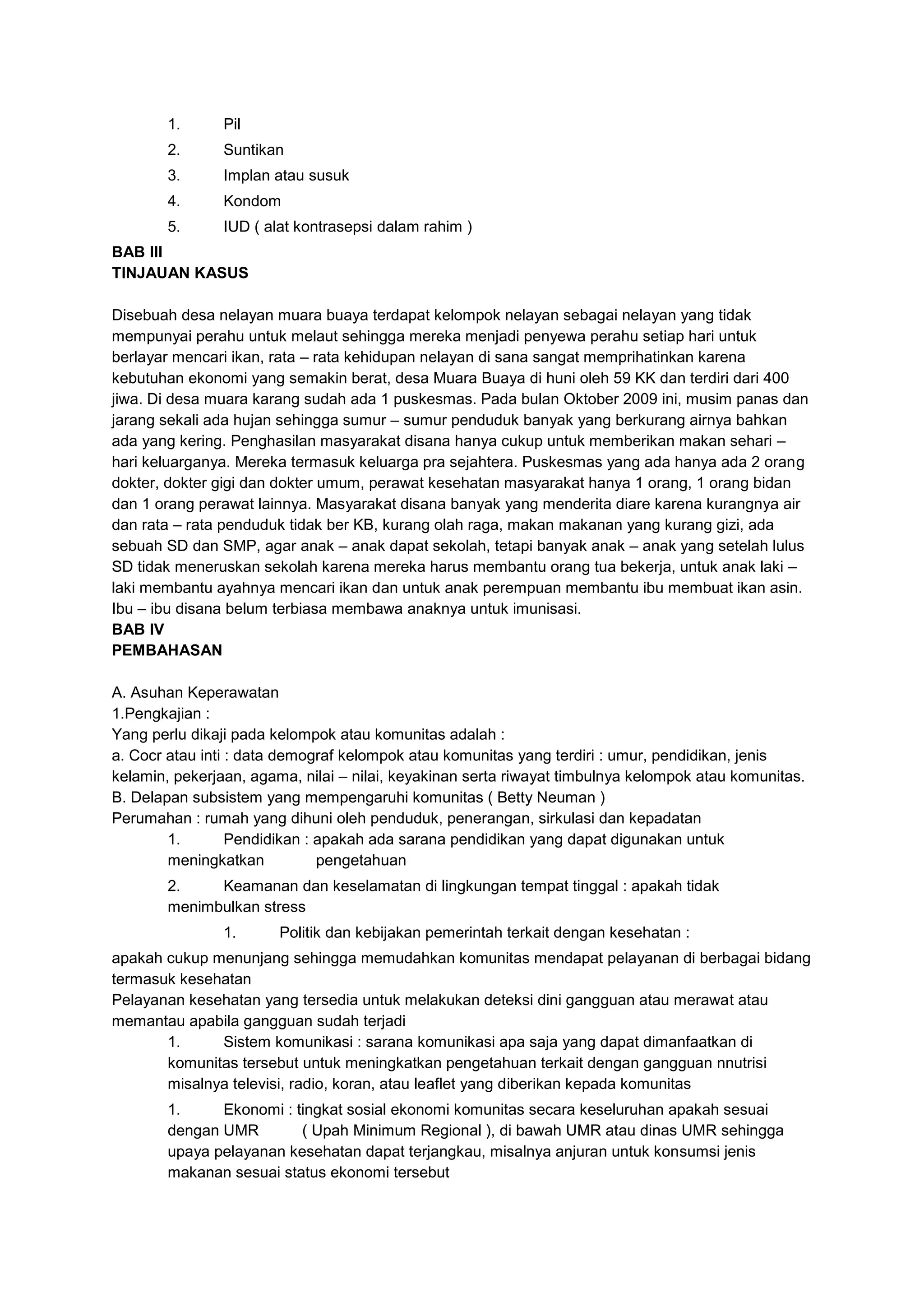 Asuhan keperawatan komunitas dan contoh kasus | DOCX