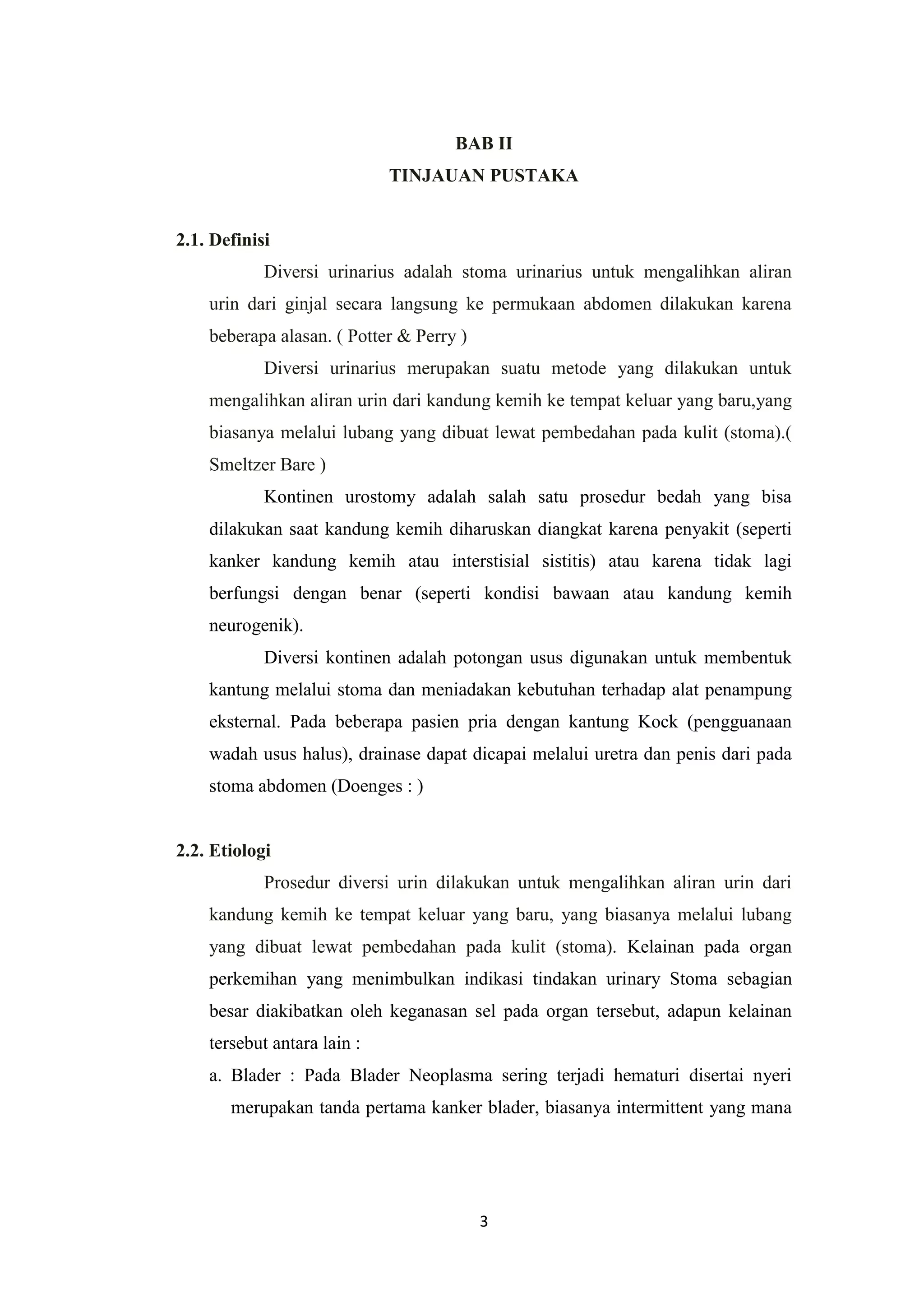 Asuhan keperawatan pada klien dengan gangguan continent urostomy | DOCX