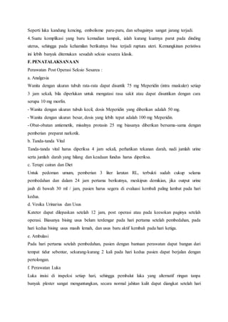 Asuhan keperawatan pada pasien post op secsio cesarea (home care) | DOCX
