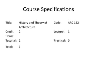 Asu history and theory lecture 1-course introduction 23-9-2017 | PDF | Educational Assessment ...