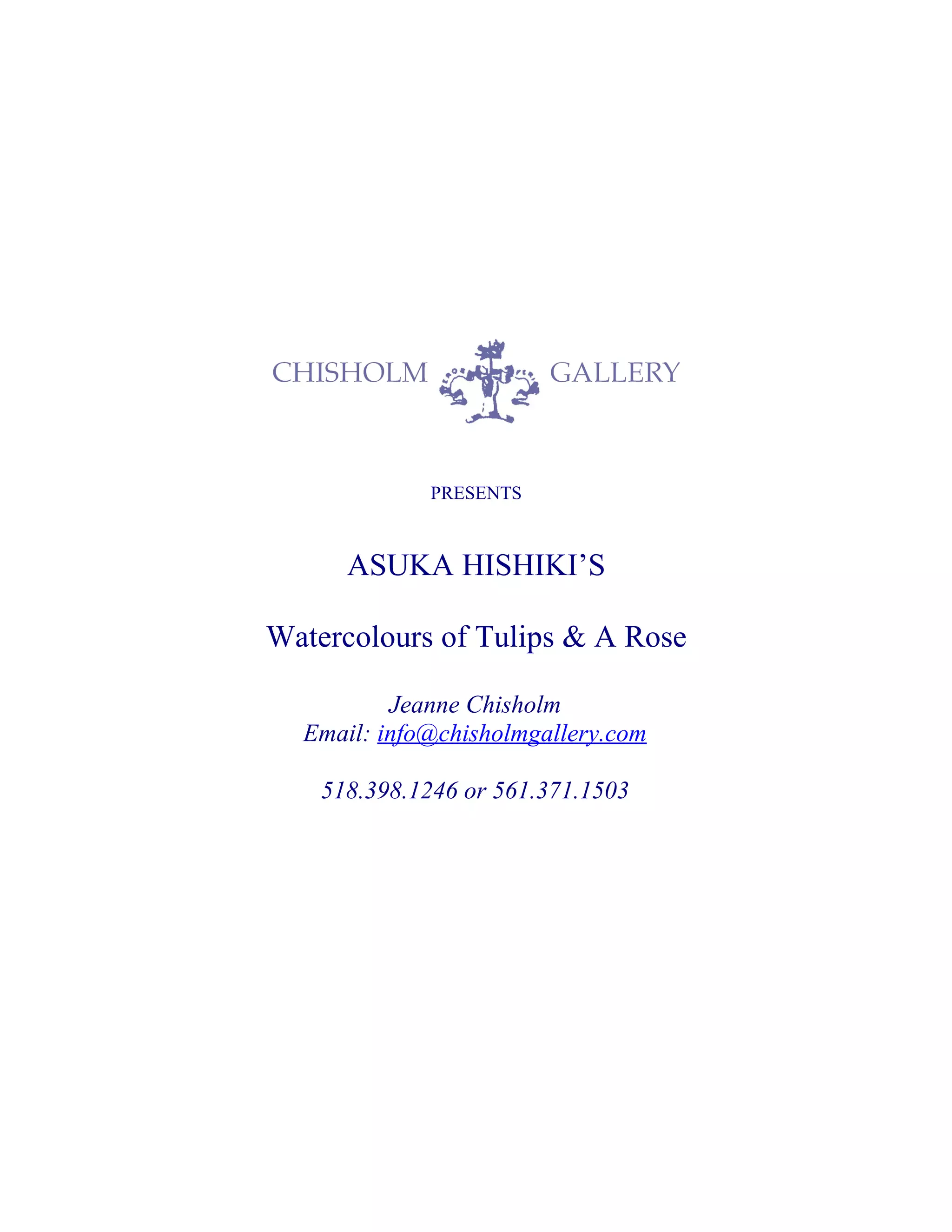 Asuka Watercolours Tulips Rose, CHISHOLM GALLERY, LLC | DOC