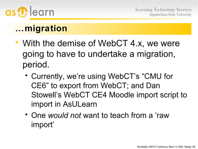 AsULearn (powered by Moodle): Implementing an Open Source CMS ... | PPT
