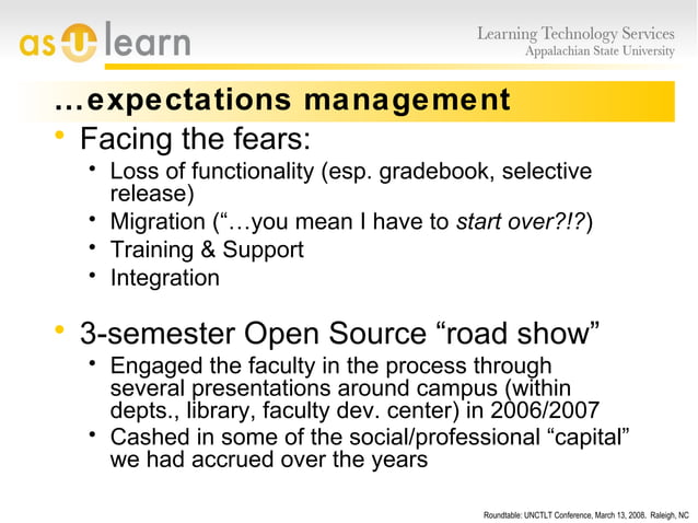 AsULearn (powered by Moodle): Implementing an Open Source CMS ... | PPT