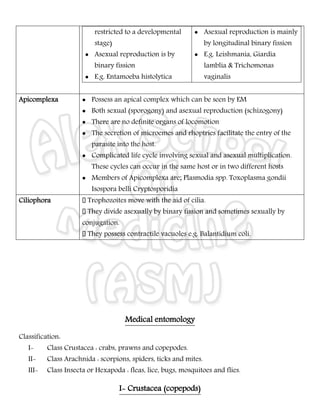 A summary of medical parasitology | PDF
