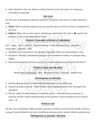 A summary of medical parasitology | PDF