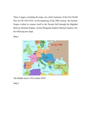 A Brief Summary of the First World War for Oil | DOC