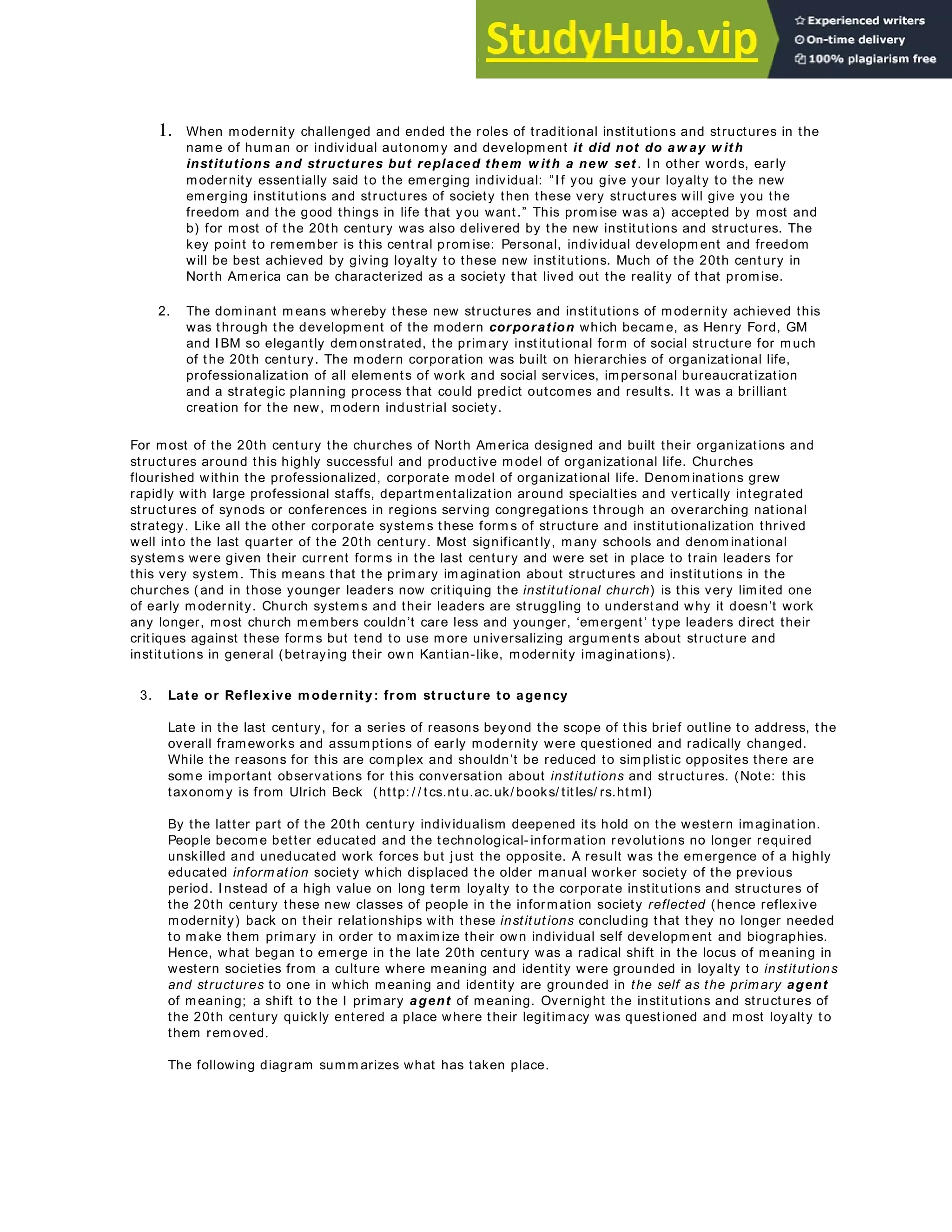 A Summary Of Ulrich Beck -Risk Society Towards A New Modernity | PDF