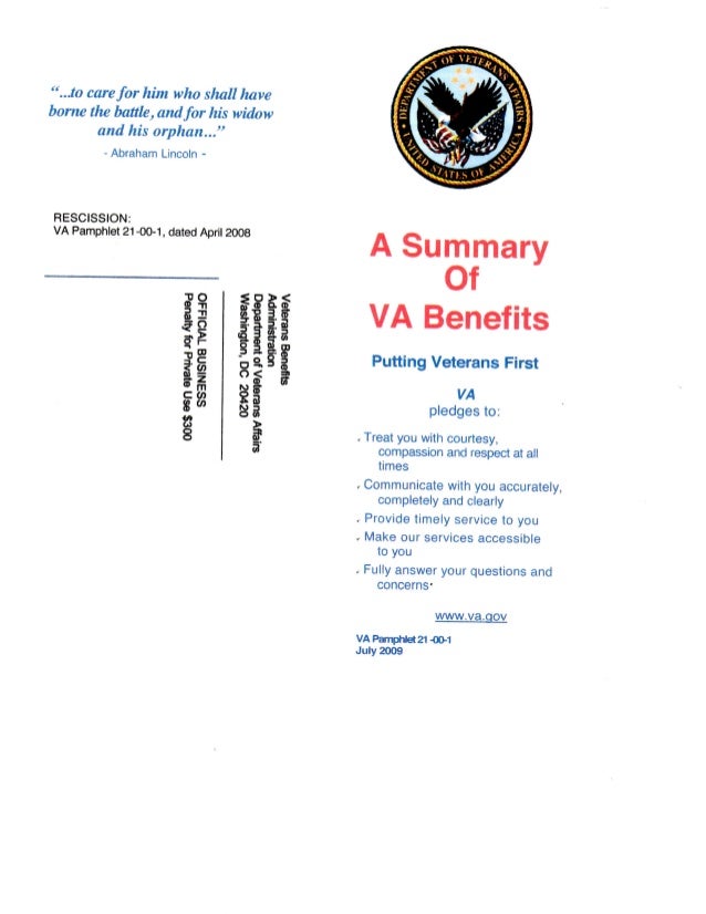A Summary Of VA Benefits a-summary-of-va-benefits