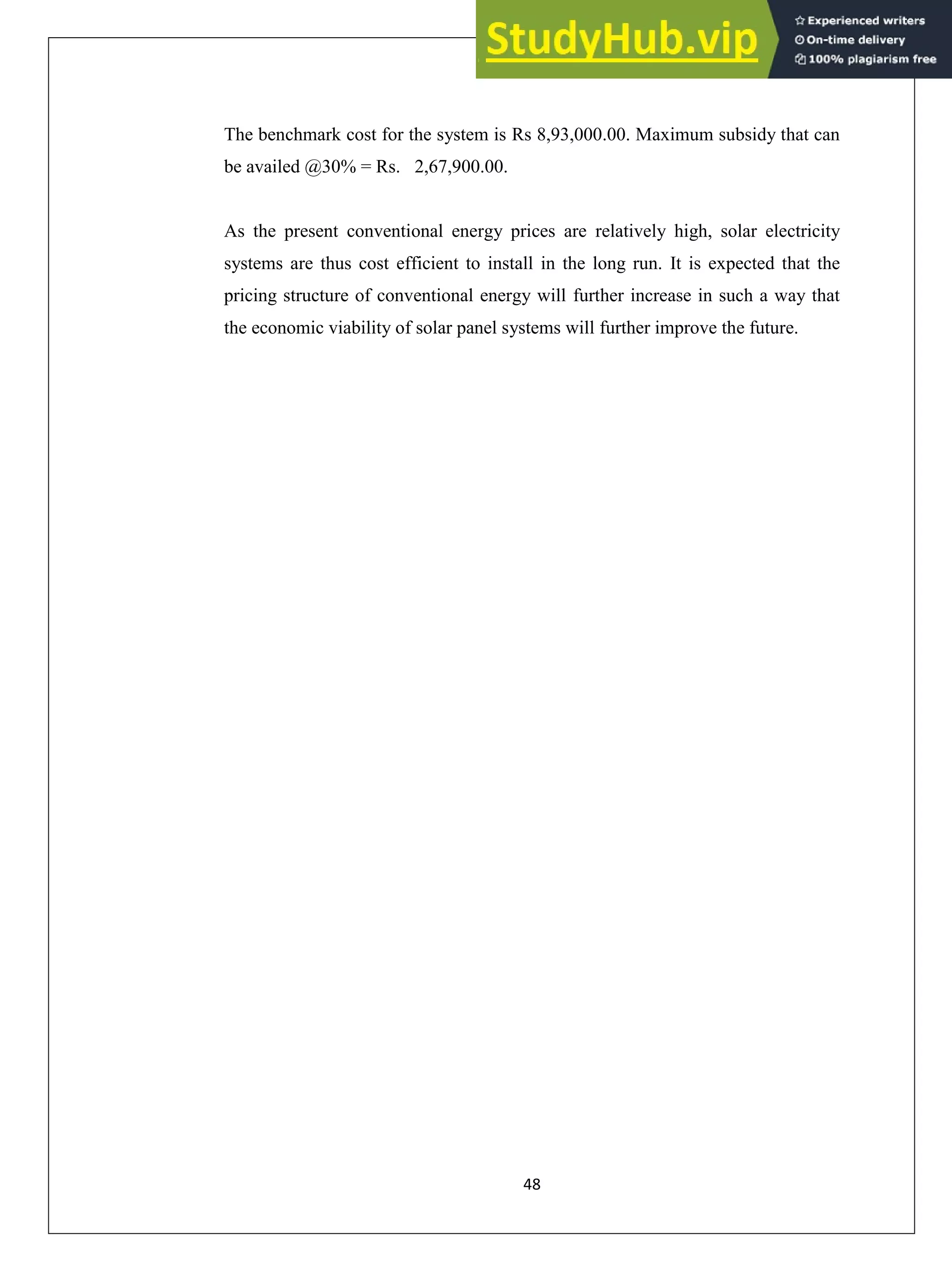 A Summer Internship Project Report On Renewable Energy | PDF