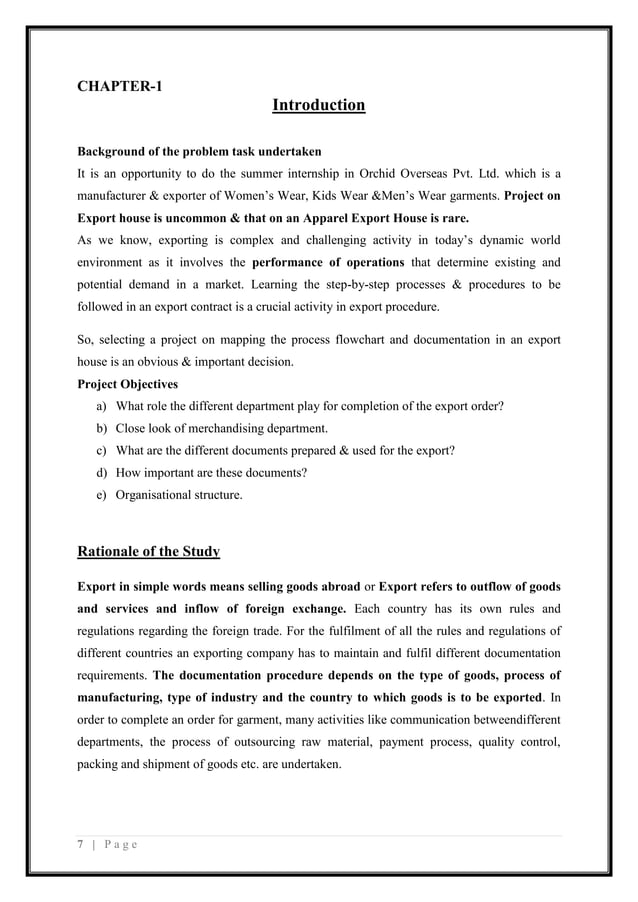 Summer internship project, Mapping the process flowchart and ...