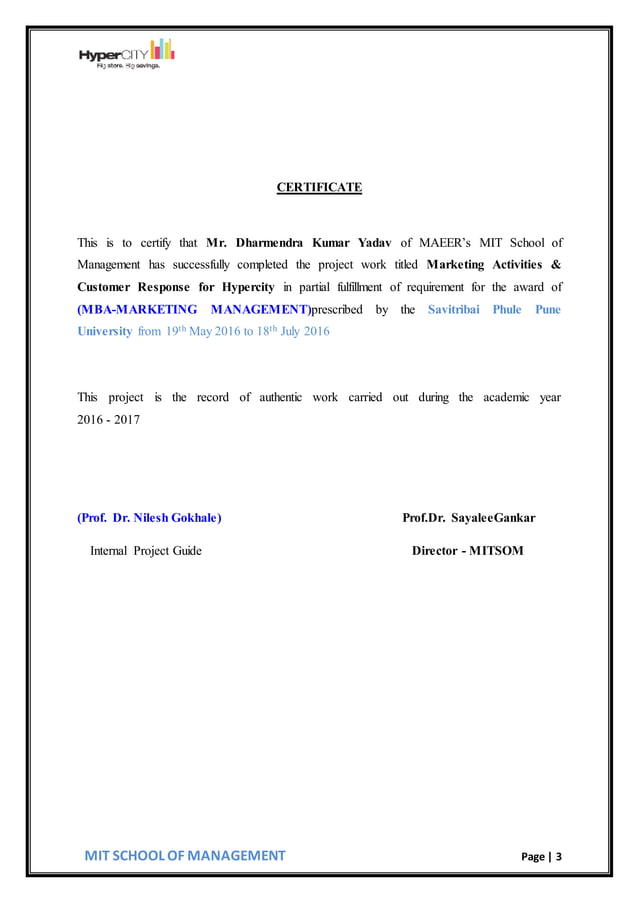 MBA Marketing SIP Report | DOCX | Retail Industry | Industries