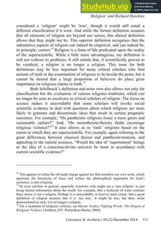 A Superscientific Definition Of Religion And A Clarification Of Richard ...
