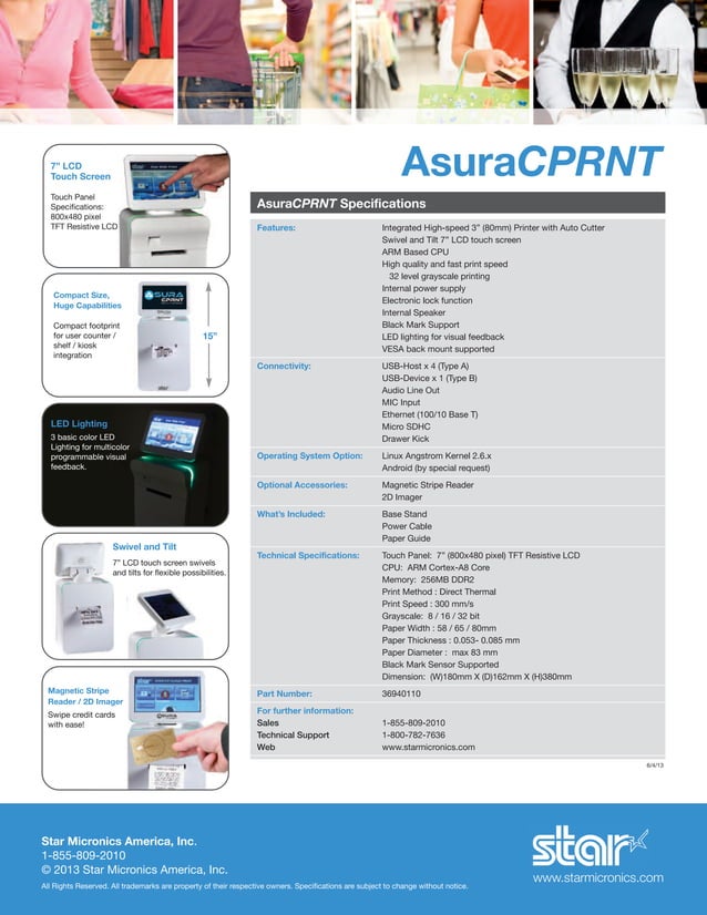 Star Micronics AsuraCPRNT Product Sheet | PDF