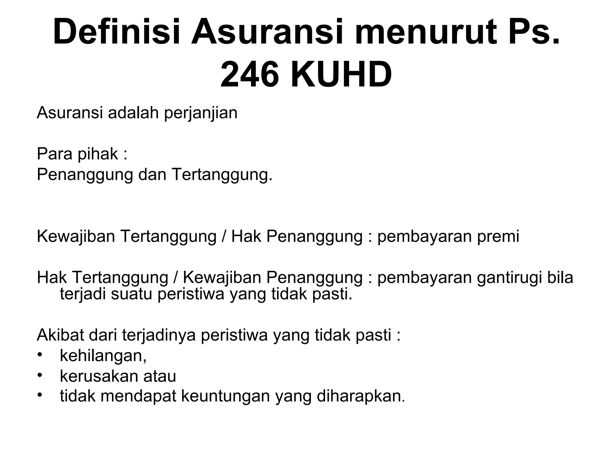 Asuransi Hazards Risiko | PPT