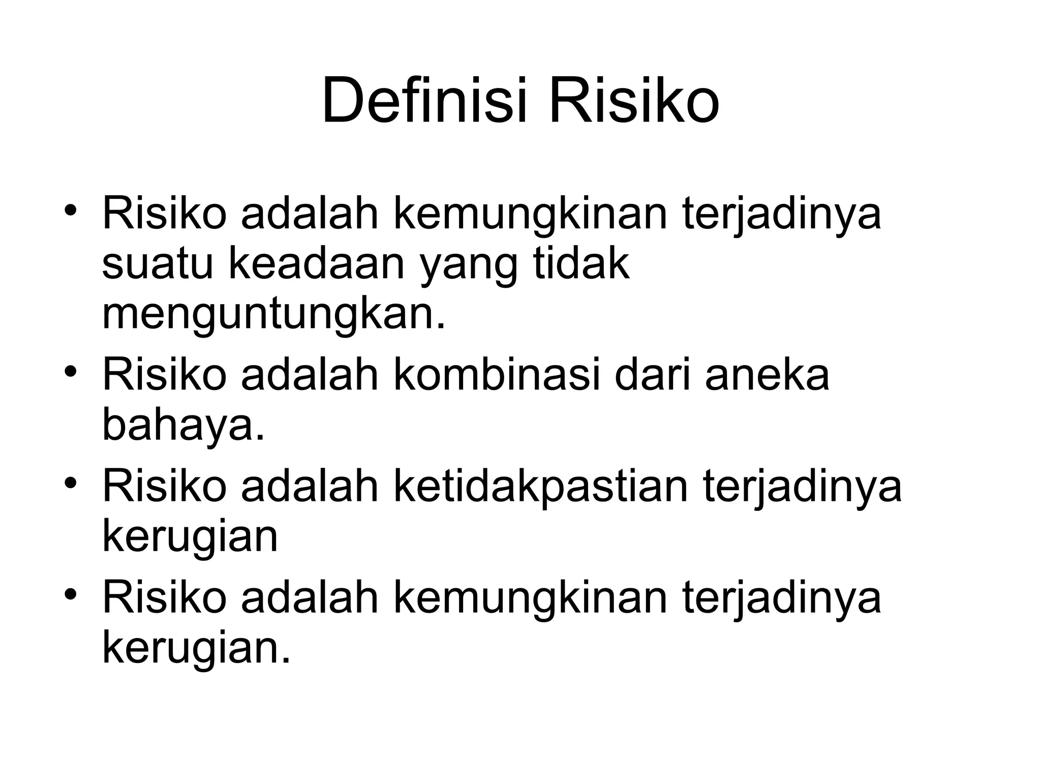 Asuransi Hazards Risiko | PPT