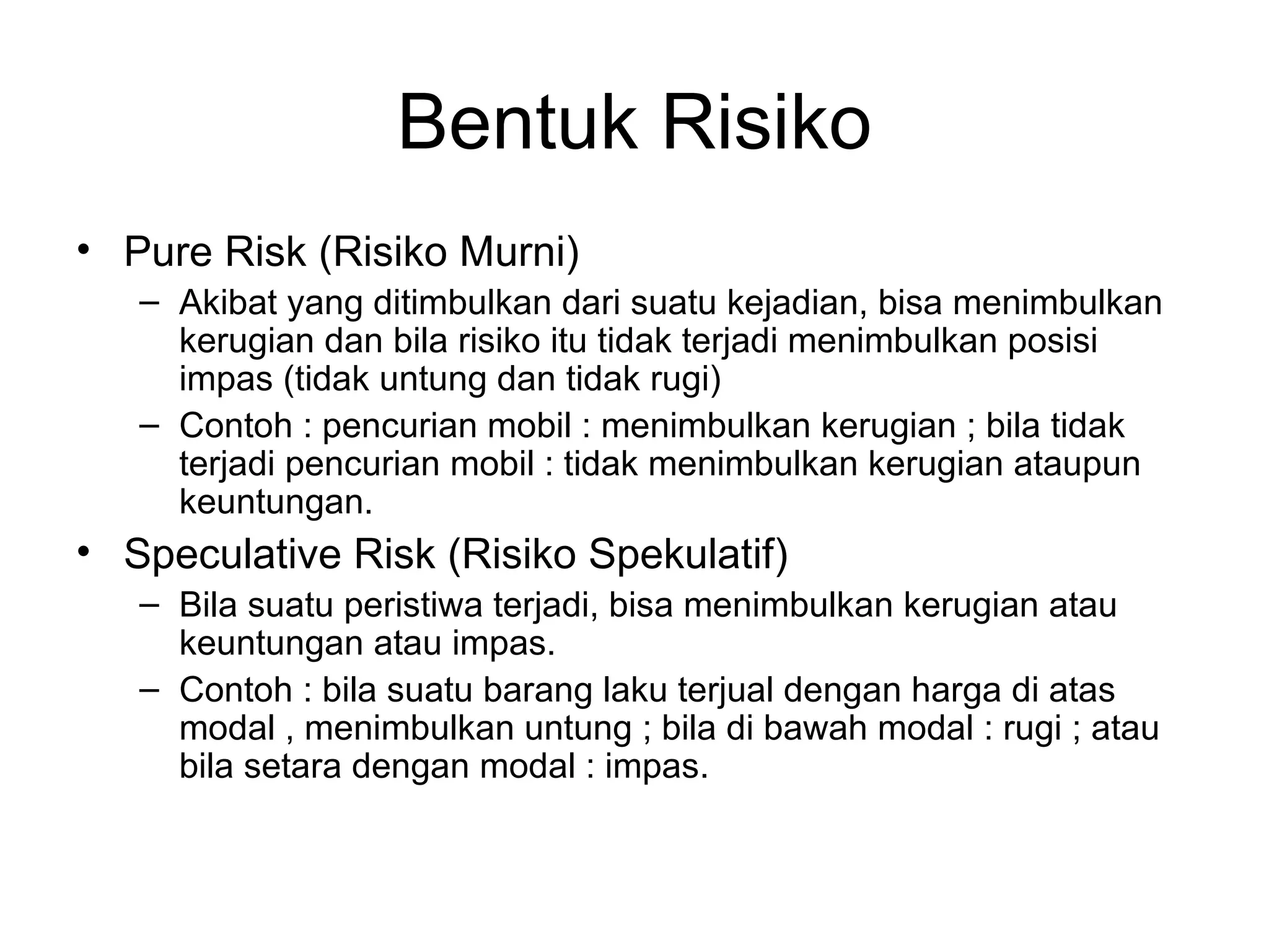 Asuransi Hazards Risiko | PPT