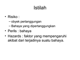 Asuransi Hazards Risiko | PPT