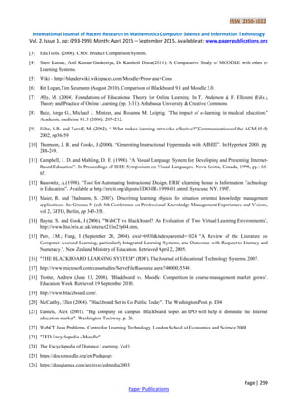 A SURVEY AND COMPARETIVE ANALYSIS OF E-LEARNING PLATFORM (MOODLE AND ...