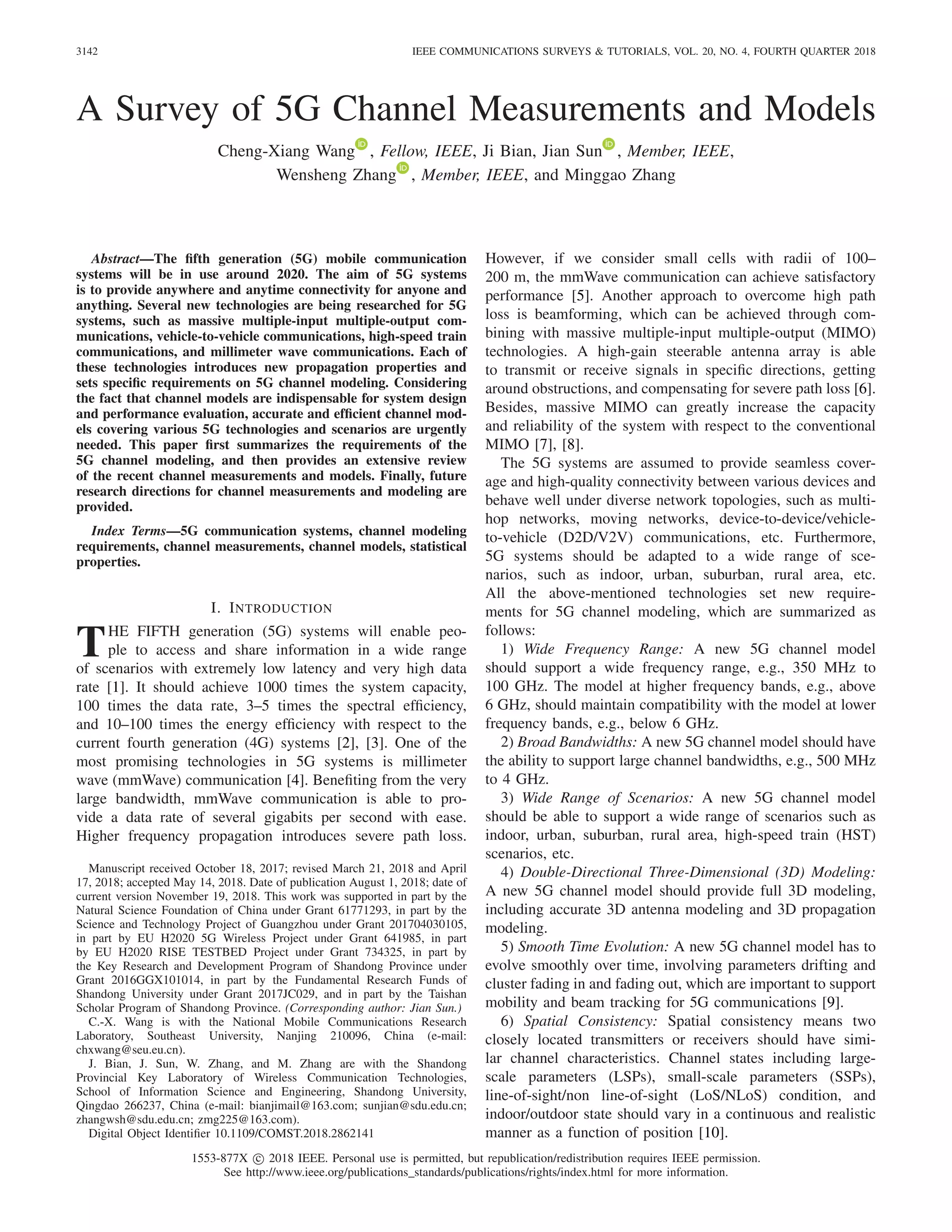 A Survey of 5G Channel Measurements and Models.pdf | Computer Networking | Computing