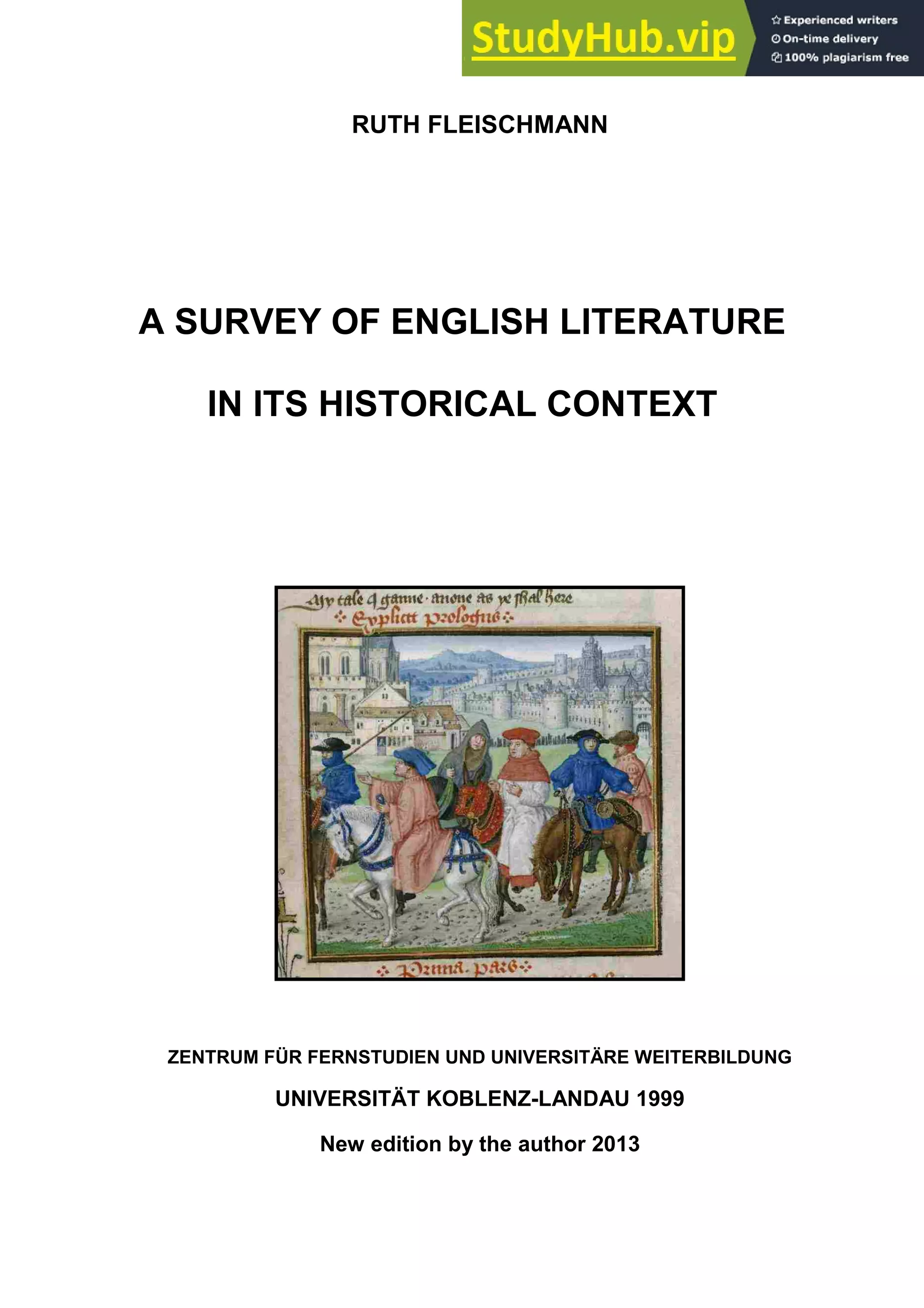 A SURVEY OF ENGLISH LITERATURE IN ITS HISTORICAL CONTEXT | PDF | Books ...