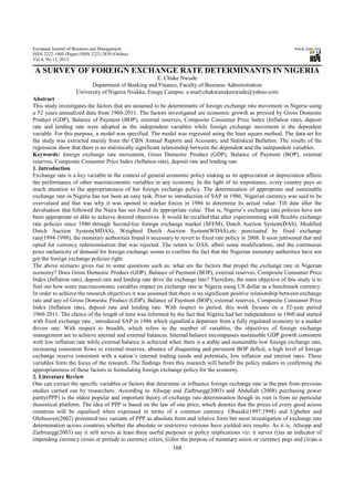 A survey of foreign exchange rate determinants in nigeria | PDF