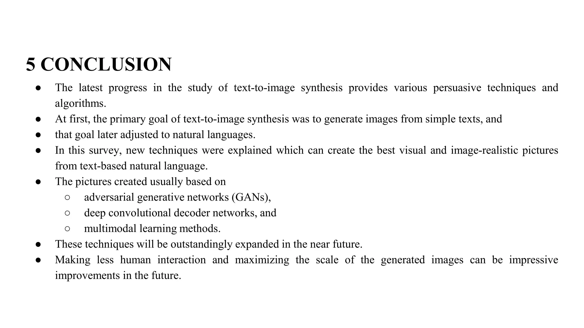 A Survey of Generative Adversarial Neural Networks (GAN) for Text-to-Image Synthesis | PPT